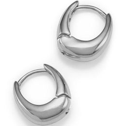 LANDS' END Wasserfeste kleine Huggie-Creolen, Damen,  Grau, Messing, by Lands' End
