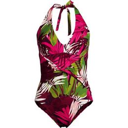 LANDS' END Figurformender Neckholder-Badeanzug, hoher Beinausschnitt, Damen,  Rot, Elasthan/Nylon-Mischung, by Lands' End