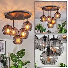hofstein Koyoto Deckenleuchte Glas 15 cm Rauchfarben, 5-flammig