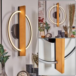 hofstein Pompu Wandleuchte LED Naturfarben, Schwarz, 1-flammig