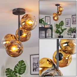 hofstein Ripoll Deckenleuchte Glas 15 cm Gold, Klar, 4-flammig