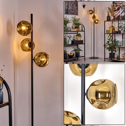 hofstein Ripoll Stehleuchte Glas 15 cm Gold, 3-flammig