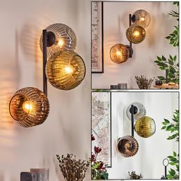 hofstein Ripoll Wandleuchte Glas 15 cm Gold, Klar, Kupferfarben, Rauchfarben, 3-flammig
