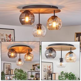 hofstein Koyoto Deckenleuchte Glas 15 cm Naturfarben, Schwarz, 3-flammig