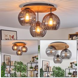 hofstein Koyoto Deckenleuchte Glas 20 cm Naturfarben, Schwarz, 3-flammig
