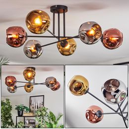 hofstein Ripoll Deckenleuchte Glas 15 cm Chrom, Gold, Kupferfarben, Rauchfarben, 6-flammig