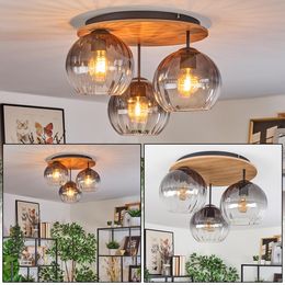 hofstein Koyoto Deckenleuchte Glas 20 cm Naturfarben, Schwarz, 3-flammig