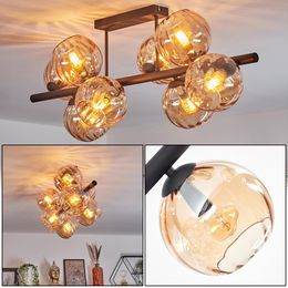 hofstein Koyoto Deckenleuchte Glas 15 cm Bernsteinfarben, 8-flammig
