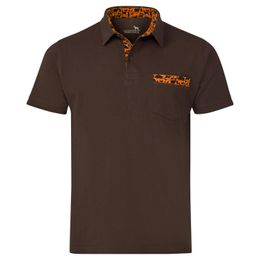 Parforce Essential Poloshirt Waldtier-Detail Braun/Orange (Gr&ouml;&szlig;e: M)