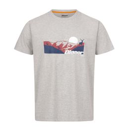 Blaser Outfits T-Shirt Allg&auml;u Mountain Print Grau Melange (Gr&ouml;&szlig;e: S)