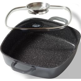 Servierpfanne Stoneline, grau, B:24cm H:6,7cm L:24cm Ø:24cm, Pfannen, Induktion