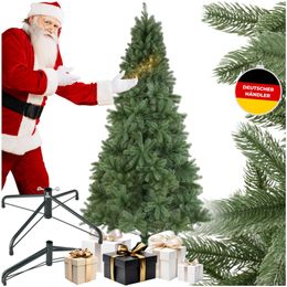 TecTake&reg; Weihnachtsbaum, k&uuml;nstlich in Gr&uuml;n, mit Spritzgussnadeln, formbar mit viel Volumen, pulverbeschichteter Metallst&auml;nder mit Kunststoffkappen