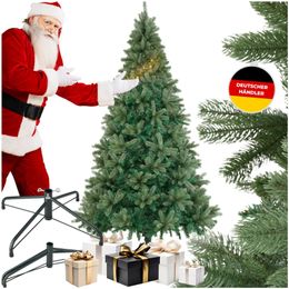 TecTake&reg; Weihnachtsbaum, verschiedene Gr&ouml;&szlig;en, k&uuml;nstlich in Gr&uuml;n, mit PVC- und Spritzgussnadeln, formbar mit viel Volumen, pulverbeschichteter Metallst&auml;nder mit Kunststoffkappen