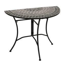 DEGAMO Wandtisch SIENA halbrund 90x45cm, Eisen + Mosaik grau