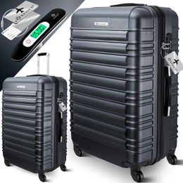 Kesser&reg; Reisekoffer Hartschalen-Koffer Inkl. Kofferwaage + Gep&auml;ckanh&auml;nger Trolley Gep&auml;ck Rollkoffer Zahlenschloss 4 Rollen ABS-Hartschale Teleskopgriff