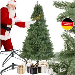 TecTake&reg; Weihnachtsbaum, k&uuml;nstlich in Gr&uuml;n, mit Spritzgussnadeln, formbar mit viel Volumen, pulverbeschichteter Metallst&auml;nder mit Kunststoffkappen