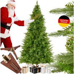 TecTake&reg; Weihnachtsbaum , verschiedene Gr&ouml;&szlig;en, k&uuml;nstlich in Gr&uuml;n, PVC- und Spritzgussnadeln, formbar mit viel Volumen, klappbarer Baumst&auml;nder aus Holz