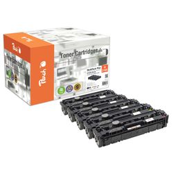 Peach HP 216 A 5 Toner (2*bk, c/m/y) ersetzt HP No. 216A, W2410A*2, W2411A, W2412A, W2413A f&uuml;r z.B. HP Color LaserJet Pro MFP M 183 fw (wiederaufbereitet)