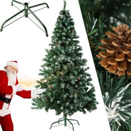TecTake&reg; Weihnachtsbaum, 180 cm, k&uuml;nstlich mit Zapfen, formbar mit viel Volumen, inklusive Metallst&auml;nder mit Kunststoffkappen