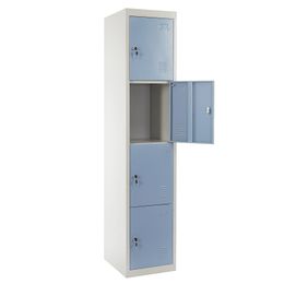 MCW Schlie&szlig;fach Preston T163, Schlie&szlig;fachschrank Wertfachschrank Spind, Metall 180x38x45cm, blau