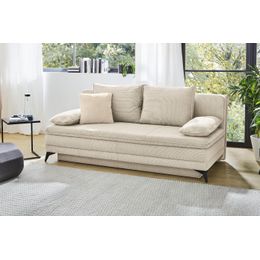 Jockenh&ouml;fer Schlafsofa JOCKENH&Ouml;FER GRUPPE "Laurin", beige, B:202cm T:105cm, Korpus: 100% Polyester;Kissen: 100% Polyester, Sofas, Schlafsofa, als Dauerschl&auml;fer geeignet, Bettfunktion und Stauraum/Bettkasten