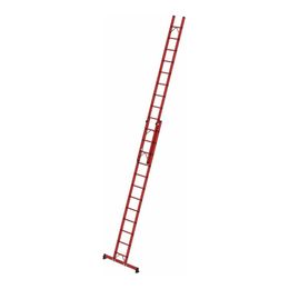 Munk Sprossen-Schiebeleiter 2-teilig GFK mit nivello® Traverse 2x12 Sprossen (036632)
