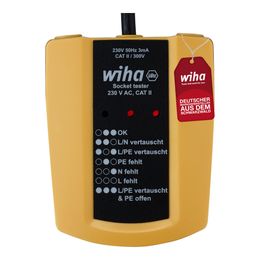 wiha Steckdosentester 230 V AC, CAT II inkl. 2x AAA-Batterien (45220)