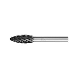 Pferd Hartmetall Hochleistungsfrässtift INOX Flamme B Ø 10x25 mm Schaft-Ø 6 mm HICOAT für Edelstahl (21103281)