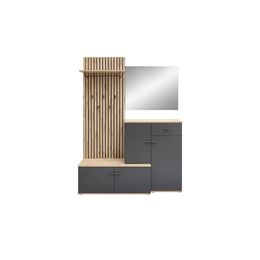 Höffner Kompaktgarderobe Maderno ¦ grau ¦ Maße (cm): B: 148 H: 199 T: 38.0 » Höffner