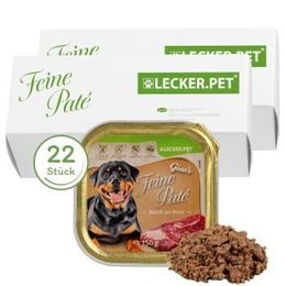 LYRA PET Lecker.Pet Gino's Feine Pat&eacute; Reich an Rind Hundefutter Nassfutter Vollnahrung 22x150 g