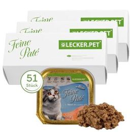 LYRA PET Lecker.Pet Mia's Feine Pat&eacute; Reich an Lachs Katzenfutter Nassfutter Vollnahrung 51x100 g