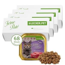 LYRA PET Lecker.Pet Emily's Feine Pat&eacute; Reich an Rind Katzenfutter Nassfutter Vollnahrung 68x100 g