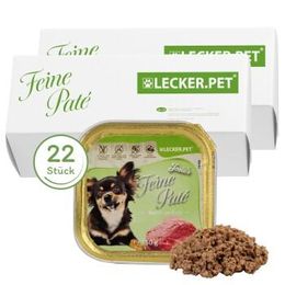 LYRA PET Lecker.Pet Josie's Feine Pat&eacute; Reich an Kalb Hundefutter Nassfutter Vollnahrung 22x150 g