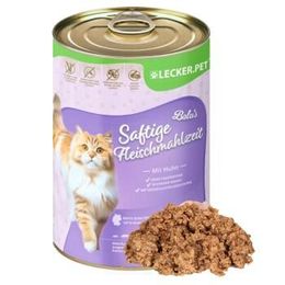 LYRA PET Lecker.Pet Balu's Saftige Fleischmahlzeit mit Huhn Katzenfutter Nassfutter 12x400 g