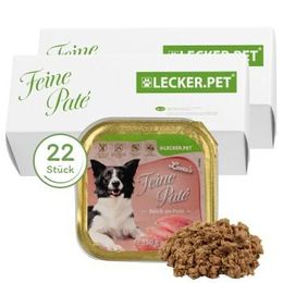 LYRA PET Lecker.Pet Luna's Feine Pat&eacute; Reich an Pute Hundefutter Nassfutter Vollnahrung 22x150 g