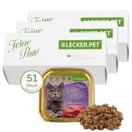 LYRA PET Lecker.Pet Emily's Feine Pat&eacute; Reich an Rind Katzenfutter Nassfutter Vollnahrung 51x100 g