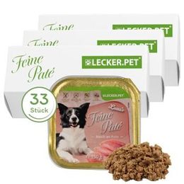 LYRA PET Lecker.Pet Luna's Feine Pat&eacute; Reich an Pute Hundefutter Nassfutter Vollnahrung 33x150 g