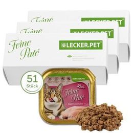 LYRA PET Lecker.Pet Leo's Feine Pat&eacute; Reich an Huhn Katzenfutter Nassfutter Vollnahrung 51x100 g