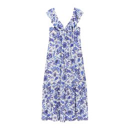 Mango Kleid 'RAMONA' Damen Größe 40 blau / dunkelblau / weiß Winterkleid