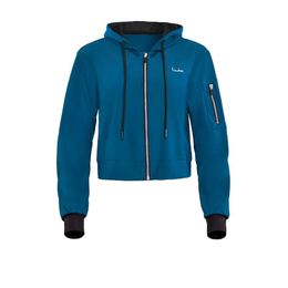WINSHAPE Sweatjacke 'J009C' Damen Gr&ouml;&szlig;e XS blau / wei&szlig;