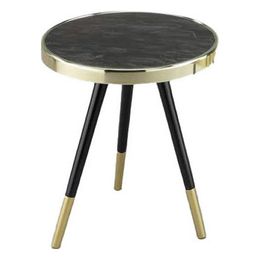 Beistelltisch DKD Home Decor Kristall Schwarz Gold Stahl (42,5 x 42,5 x 48 cm)