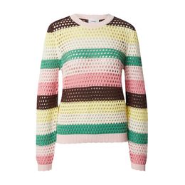 N&uuml;mph N&Uuml;MPH Pullover 'Moana' Damen Gr&ouml;&szlig;e XS dunkelbraun / gelb / gr&uuml;n / hellpink