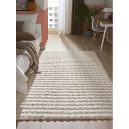 benuta Pop Waschbarer Kurzflor Teppich Ted Weiß 120x170 cm - Moderner Kurzflor-Teppich für Wohnzimmer