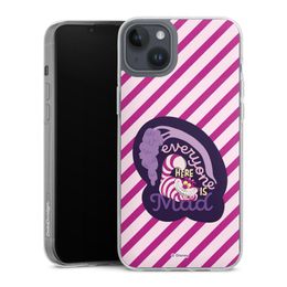 DeinDesign iPhone 14 Plus Handy Silikon H&uuml;lle Case transparent Handyh&uuml;lle Disney Grinning Cat Alice In Wonderland Silikon Case