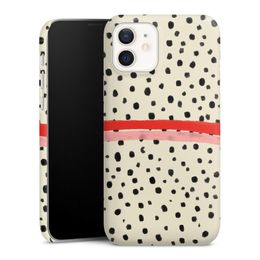 DeinDesign iPhone 12 Handy Premium Case Smartphone Handyh&uuml;lle Schutzh&uuml;lle matt Stripes Points Kunst Premium Case