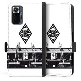 DeinDesign Xiaomi Redmi Note 10 Pro Handy Klapph&uuml;lle Handyh&uuml;lle aus Kunst Leder schwarz Flip Case Die Fohlen Stadium Borussia M&ouml;nchengladbach Sideflip mit langer
