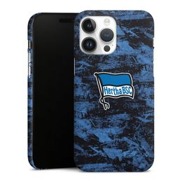 DeinDesign iPhone 14 Pro Max Handy Premium Case Smartphone Handyh&uuml;lle Schutzh&uuml;lle matt Flag Hertha Bsc Logo Premium Case