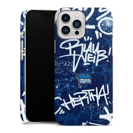 DeinDesign iPhone 13 Pro Max Handy Premium Case Smartphone Handyh&uuml;lle Schutzh&uuml;lle matt Official Licensed Product Hertha Bsc Graffiti Premium Case