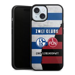 DeinDesign iPhone 15 Handy Gallery Case Handyh&uuml;lle 9H Geh&auml;rtetes Glas R&uuml;ckseite H&uuml;lle Friendship 1. Fc N&uuml;rnberg Fc Schalke 04 Gallery Case