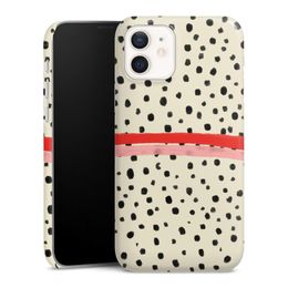 DeinDesign iPhone 12 Handy Premium Case Smartphone Handyh&uuml;lle Schutzh&uuml;lle gl&auml;nzend Stripes Points Kunst Premium Case